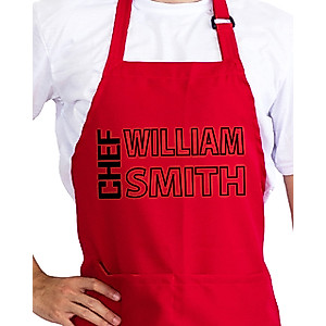 Customizable Chef Apron, Father Christmas Gift, Personalized Mens Gifts Ideas, Grilling Gifts for Men, Apron for Cooking Gift, Customizable Men and Women Chef Apron, BBQ Gifts for Men, Made in USA