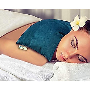KOYA Naturals Soft Velvet Flax Seed Pillow - Microwave Heating Pad – Microwavable Moist Heat Pack – for Neck, Muscle, Joint, Stomach Pain, Menstrual Cramps – Warm Wrap (Turquoise)