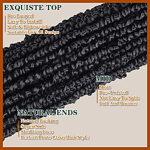 Silike Passion Twist Crochet Hair 18inch 6packs Pre-Twisted Synthetic Long Curly 12 Roots Braiding Hair Extensions For Women (18 inch, 1B)