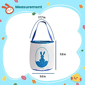 FUN LITTLE TOYS Kids Easter Basket Canvas Easter Bunny Bag for Kids Large Pink Easter Basket