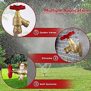 Dreyoo 2 Pack Outdoor Faucet Handles, Oval Spigot Handles Compatible with Arrowhead PK1290, 12 Point Faucet Knob for Outside Hose Bibb, Garden Valves and Frost Proof Wall Hydrants (Red)