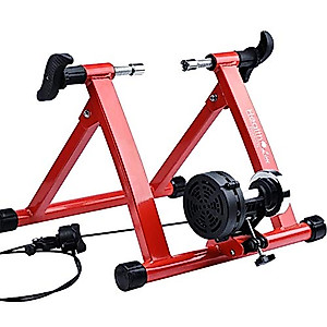 Indoor Cycle Trainer, Noise Reduction Super Quiet Bicycle Exercise Stand w Quick Release 8 Levels Resistance w Front Wheel Block