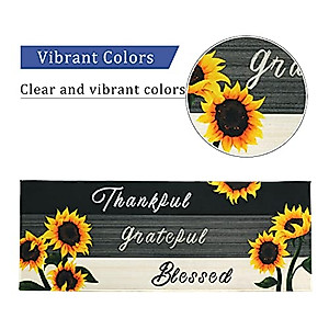 wuvutu Sunflower Kitchen Rugs - Kitchen Mat Set of 2, Sunflower Decor Sunflower Rugs for Kitchen, Farmhouse Kitchen Rugs, Country Sunflower Kitchen Decor Accessories Things - Sunflower Rugs and Mats