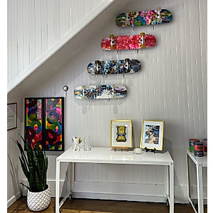 WANLIAN Skateboard Wall Mount Display Rack Skateboard Wall Rack Display Rack Hanger Rack Skateboard Wall Mount Bracket Deck Rack 1 Pair