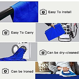 Lidlife 10 x 10 ft Blue Backdrop,Blue Screen Backdrop Background for Photoshoot Polyester Fabric Chromakey Blue Background Backdrop with 4 Backdrop Clips for Photography,Video Studio