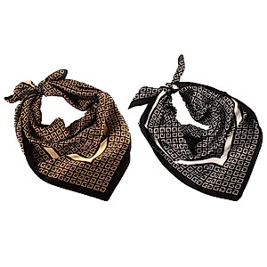 FYLuoke 4 Pcs Satin Head Scarf Hair Scarf Silk Bandana Silk Head Scarf 27.5 Inchs Neck Scarf for Women Girls (Set C)