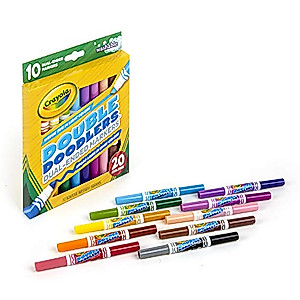 Crayola Dual-Tip Washable Markers, Broad Line & Chisel Tip, 10 Count