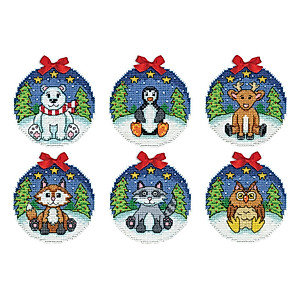 Design Works Crafts Rustic Animals Counted Cross Stitch Ornament Kit - Set of 6