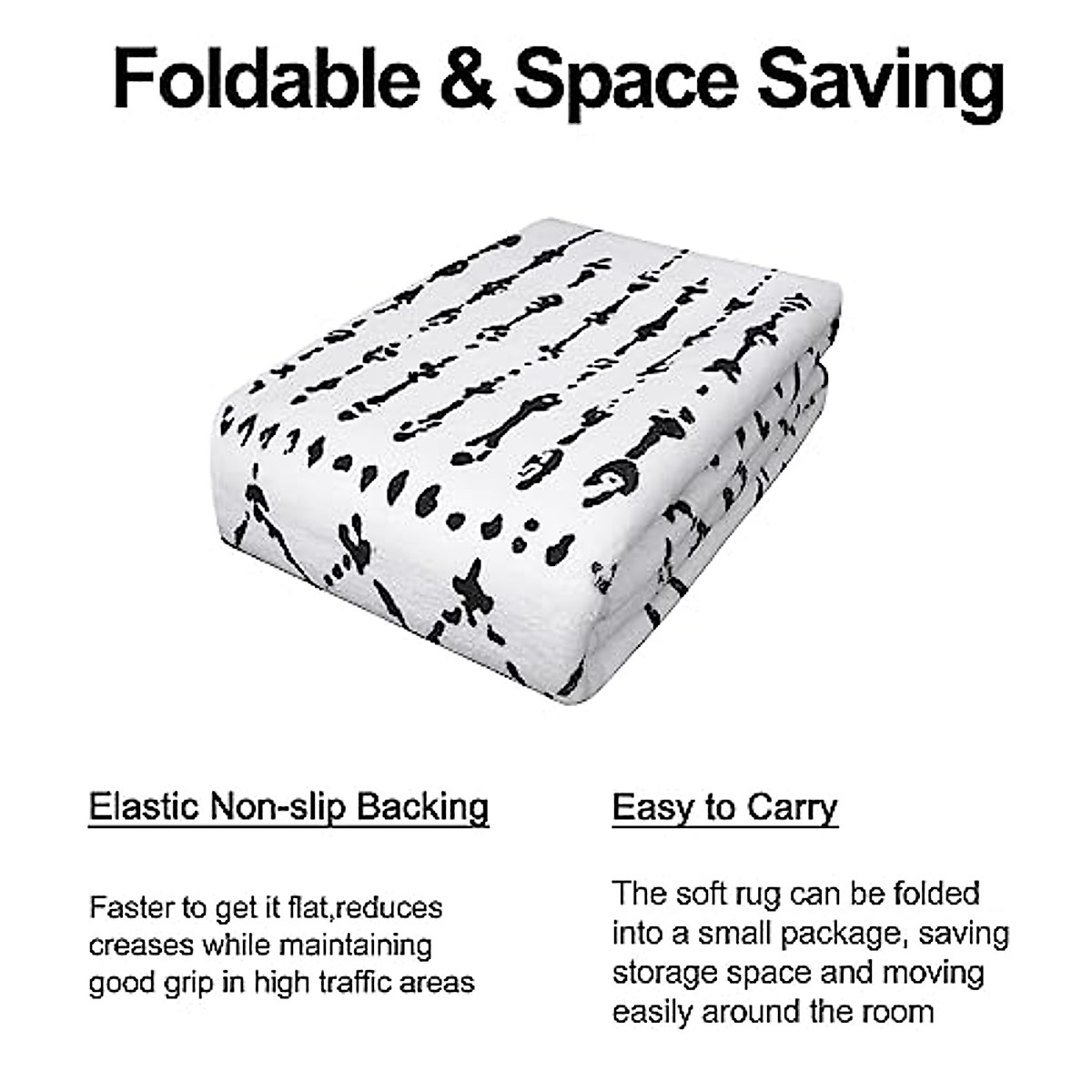 LIVEBOX Black and White Runner Rug 2.5x8 - Washable Rug Runner for Hallway Thin Boho Rug for Entryway, Moroccan Non-Slip Rug for Bedroom, Geometric Throw Carpet for Bathroom Laundry Room