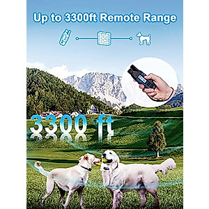 Bousnic Dog Shock Collar 2 Dogs (5-120Lbs) - 3300 ft Waterproof Training Collar for Dogs Large Medium Small with Rechargeable Remote, Beep (1-8) Vibration (1-16) and Humane Shock (1-99) Modes