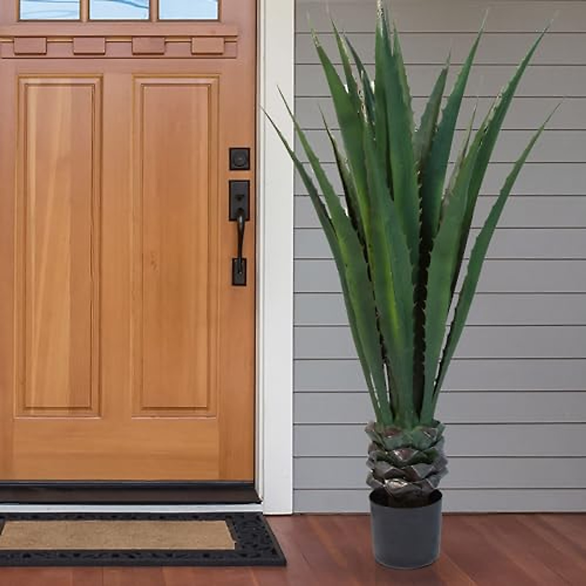 Pure Garden Giant Agave Fake Plant - 52-Inch Faux Succulent with Pot - Artificial Trees Blend Southwestern Style with Modern Home Decor