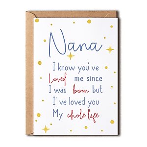 EruditeGifts Nana I Know You've Loved Me Since - Birthday Card For Nana - Nana's Day Card - Cute Birthday Card For Nana From Kids - New Nana Birthday Cards