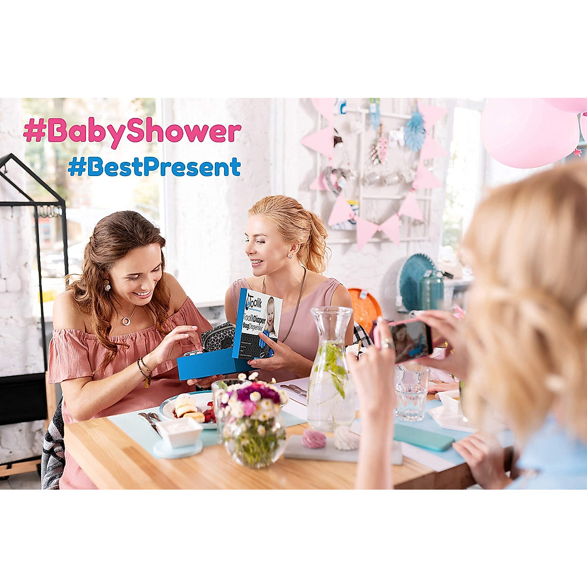 Toolik Baby Diaper Changing Pad X-Large Waterproof Mat and Diaper Bag Dispenser with 105 Disposable Unscented Waste Bags (7 Refill Rolls) for Baby and Toddler Poop or Dirty Clothes, Bundle