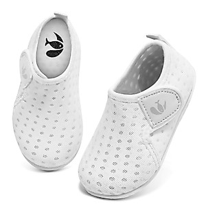FEETCITY Water Shoes Quick Dry Barefoot Aqua Socks Swim Surf Pool Beach Yoga Shoe for Baby Boys and Girls White 12-18 Months Infant
