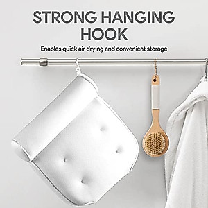 PEULEX Comfort Bath Pillow for Tub, Bath Pillow for Neck Back Support with Strong Suction Cups & Hook, Soft Bath Pillow for Luxury Bath, Hot Tub Bathtub Pillow Made with Soft Mesh, Great Gift for Wife