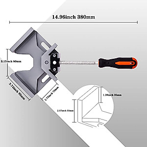 WYQYQ 4pcs Corner Clamp - Right Angle Clamp 90 Degree Wood Clamps For Woodworking, With Adjustable Swing Jaw Aluminum Alloy Frame Clamps, For Welding, DIY Woodworking.