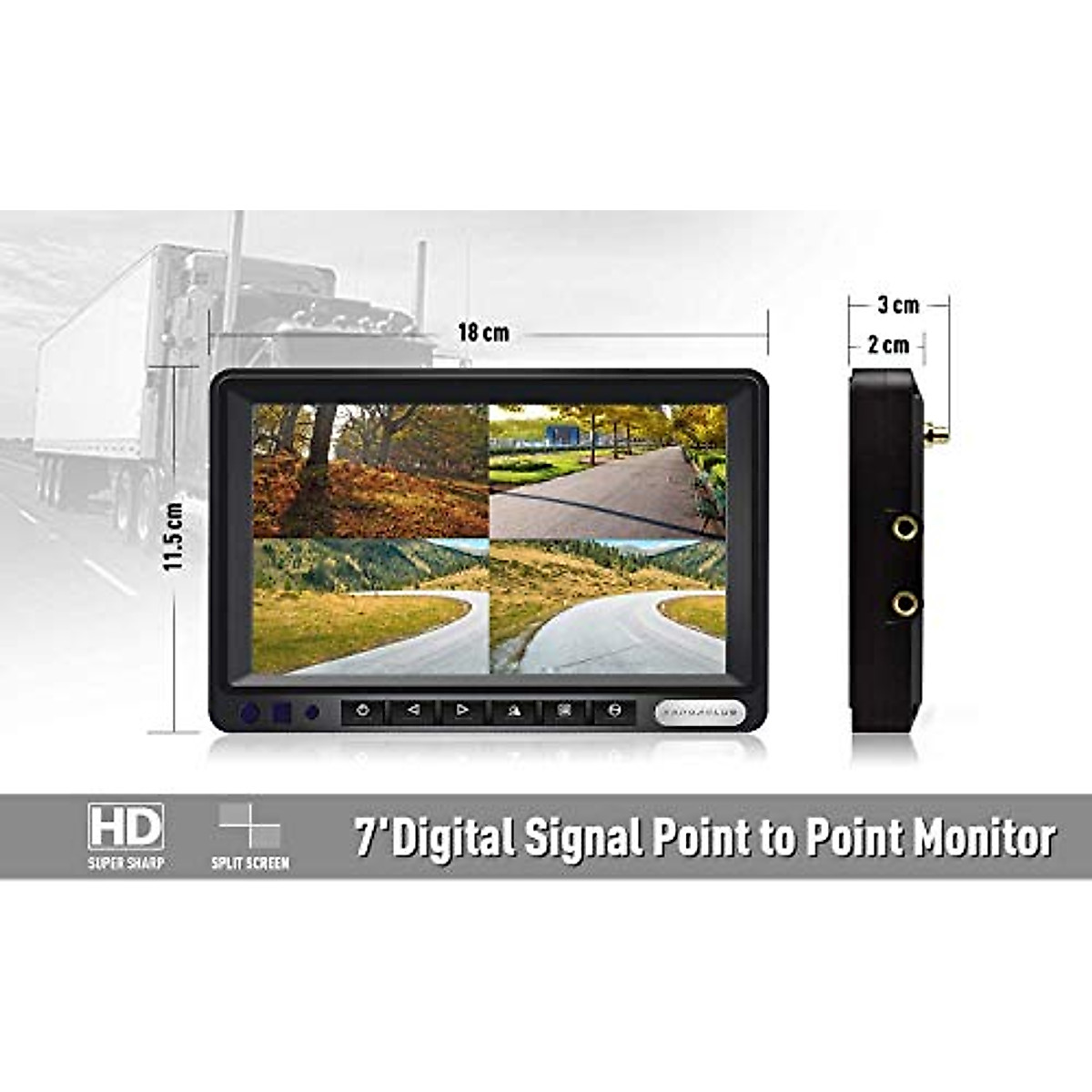 ZEROXCLUB RV Backup Camera Wireless 7-Inch 4 Channels Monitor Kit for RV Trailer Truck, Stable Signal HD Wireless 4 Rear View Back Up Camera System 18 Infrared Night Vision 149° Wide View(BW4)