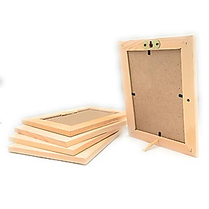 Pack of 12 Unfinished Solid Wood Picture Frames for Arts Crafts, DIY Painting Project Stand or Hang on The Wall 6x8 Frame Size Holds 6x4 Pictures for Kids Craft Birthday, School projects