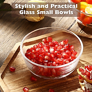 Eccliy 12 Pcs 8 oz Glass Bowls Set 4.5 Inch Mini Meal Prep Bowls Small Glass Bowls Clear Serving Bowls Sauce Cups for Kitchen Salad Dessert Ice Cream Dips Snack Side Dishes Ingredients Condiments