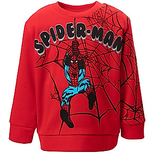 Marvel Avengers Spider-Man Little Boys Fleece Pullover Sweatshirt and Pants Set Black/Red 7-8