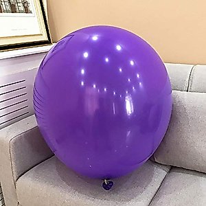 zorpia 36 Inch Giant Latex Balloons,10 Pack Purple Round Balloons for Birthdays Weddings Receptions Festival Party Decoration(Purple)