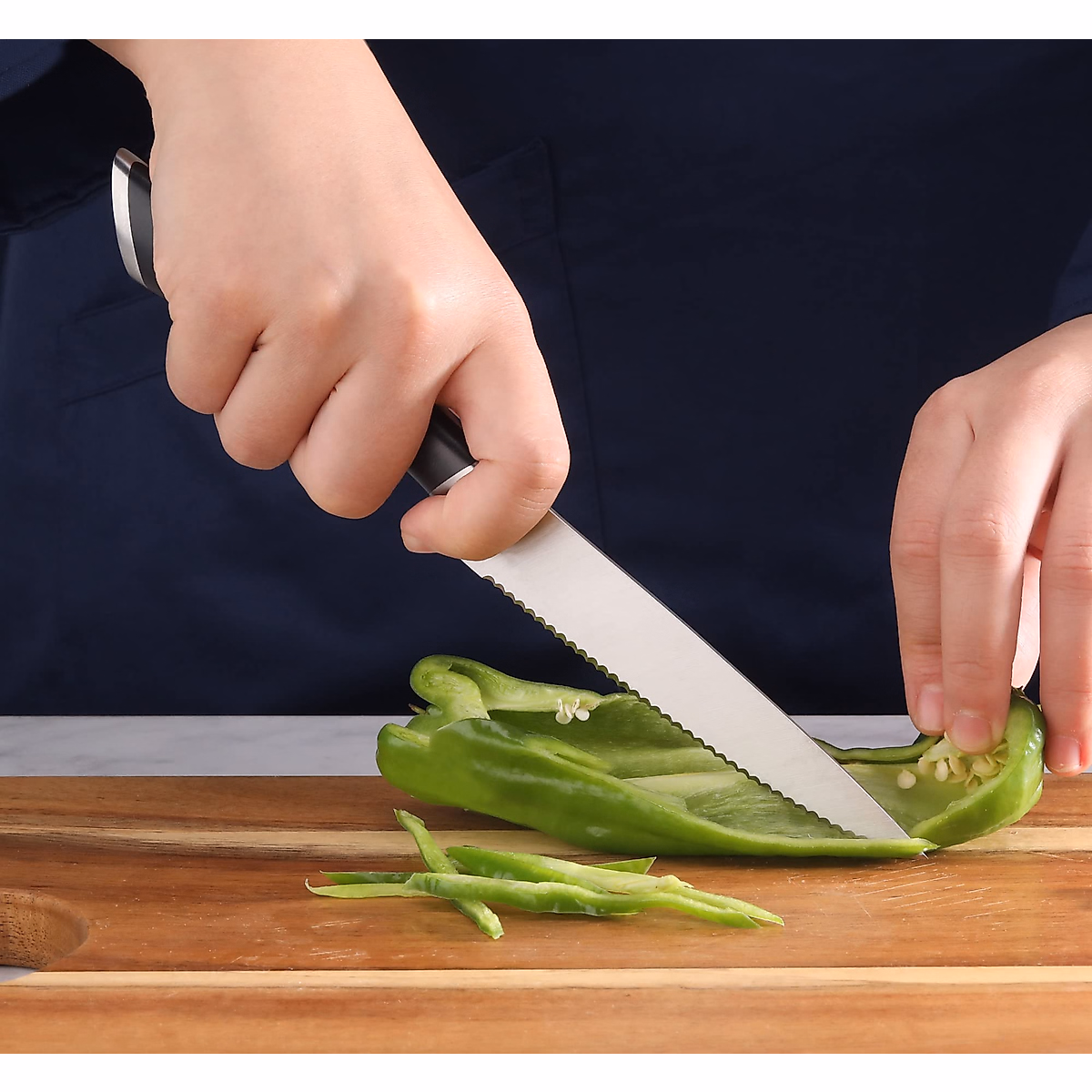 Cangshan ELBERT Series German Steel Forged 5" Serrated Utility Knife (Black)