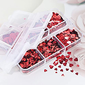 Holographic Nail Art Glitter 3D Holographic Nail Sequins Hollow Heart Glitters Flakes for Nail Art Craft