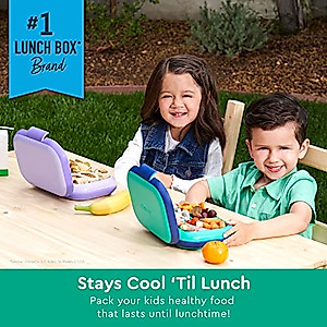 Bentgo® Kids Chill Lunch Box - Bento-Style Lunch Solution with 4 Compartments and Removable Ice Pack for Meals and Snacks On-the-Go - Leak-Proof, Dishwasher Safe, Patented Design (Green/Navy)