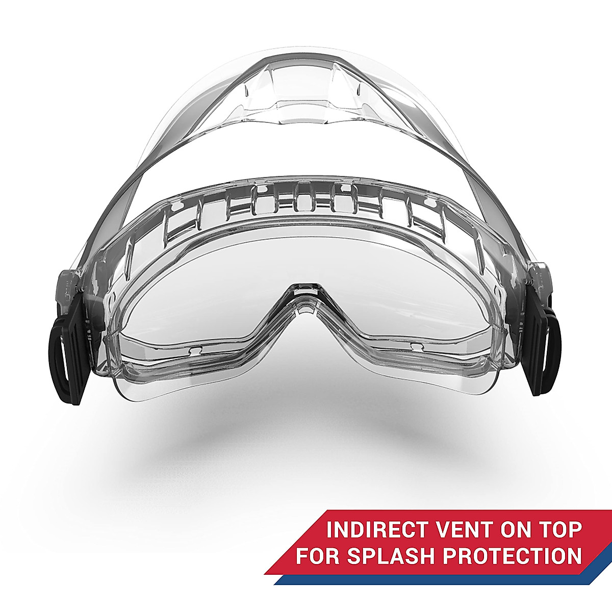 Eagle Eyes Anti-Fog Scratch-Resistant Safety Goggles with Face Shield - 99.9% UV Rays Protection - Universal Fit Lightweight Eyewear (Clear)