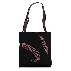 Baseball Lover Player Coach Fan Vintage Red Stitches Graphic Tote Bag