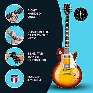 Learn Guitar in Minutes Card Chords (Gibson Edition) GUITAR CHORDS allow you to PLAY an ELECTRIC Guitar while the CARD is on the FRETBOARD Made in USA Music Gift