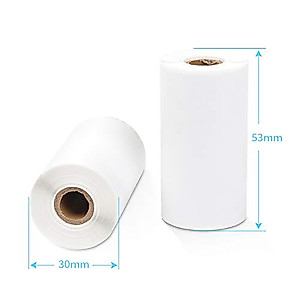 Phomemo White Self-Adhesive Thermal Paper for Phomemo M02/M02 Pro/M02S/M03, Storage Time 20 Years, 50mm x 3.5m, Diameter 30mm, 3 Rolls