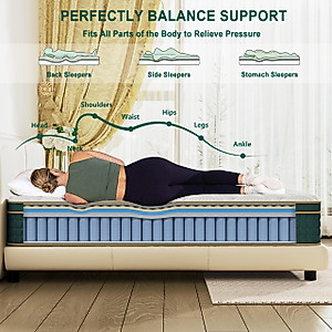 JEEKEA Twin Mattress in a Box - 10 Inch Twin Size Memory Foam Mattress - Hybrid Mattress Twin Size for Back Pain Relief - Medium Firm Twin Bed Mattress with Motion Isolation & Strong Edge Support