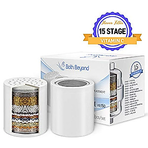 15-Stage Shower Filter Replacement Cartridge with Vitamin C for Hard Water - Shower Water Filter Removes Chlorine Fluoride and Improves The Condition of Your Skin, Hair (2)