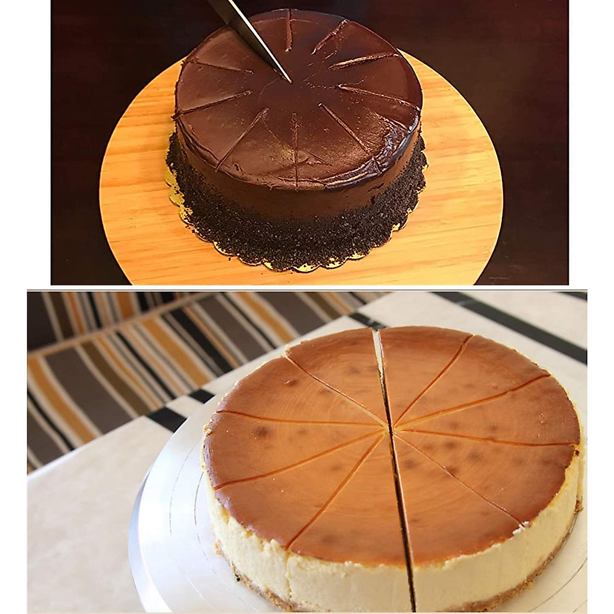 Marvellous Cake Portion Marker,10/12 Piece Pie Cutters ABS Cake Divider Cheesecake Cutter with Handle for Pastry Baking（26.8cm/10.6in）