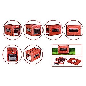 Go Pet Club AB32 Soft Dog Crate, Brown - 32 inches L x 22.2 inches W x 23.5 inches H