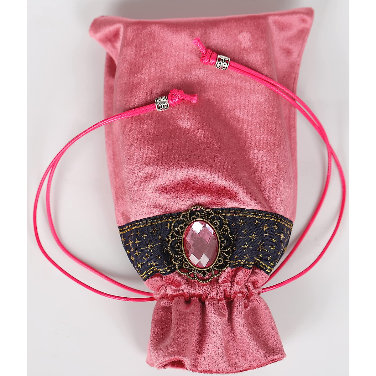 DOARLUO Tarot Bag Pouch Dice,Rune or Card Gift Bag,Drawstring Storage Bucket Bag 5" x 8" (Watermelon red)