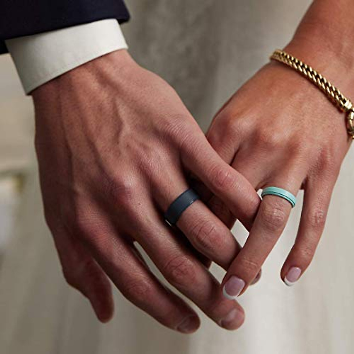 Enso Rings Thin Rise Silicone Ring - Timeless With a Twist - Made in the USA - Comfortable, Breathable, and Safe (Turquoise, 6)