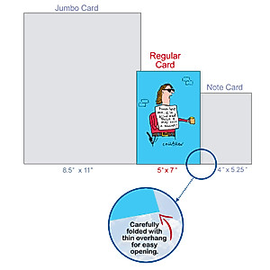 NobleWorks - 1 Hilarious Birthday Card with Envelope - Funny Card with Cartoons, Humor Comic Notecard - Blind Mullet C6150BDG
