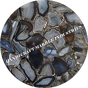 Latest Modern Furniture Agate Stone Table Top, Dark Agate Table Top, Grey Agate Table 36" x 36" Inch, Agate Stone, Agnidus Agate, How To Pronounce Agate