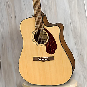 Fender CD-140SCE Dreadnought Cutaway Acoustic Electric Guitar, with 2-Year Warranty, Fishman Pickup and Preamp System, Natural, with Case
