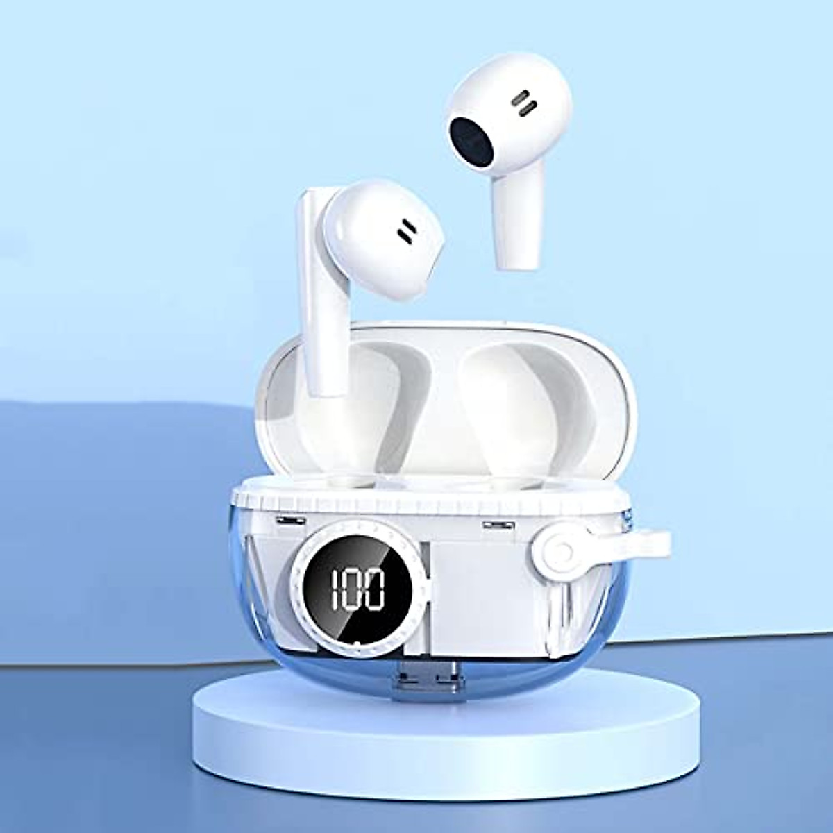 topliu Digital Display Bluetooth 5.3 Earbuds, Touch-Control TWS-Headphones, with Living Waterproof, 300mAh, Low Latency, for Sports Working Music