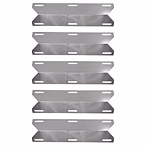 5-Pack BBQ Grill Heat Shield Plate Tent Replacement Parts for Kirkland 720-0433 - Compatible Barbeque Stainless Steel Flame Tamer, Guard, Deflector, Flavorizer Bar, Vaporizer Bar, Burner Cover 15"
