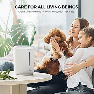 Syvio Humidifiers for Bedroom Large Room, Easy to Clean Humidifier Ultrasonic & Essential Oil Diffuser, Room Humidifier for Bedroom Baby Plant Cool Mist, Top Fill, Quiet, 360° Nozzle, Auto Off, 2.8L