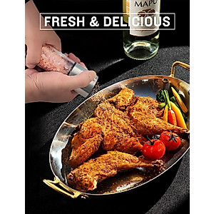 Gulex® Salt Grinder Pepper Grinder Pepper Mill, Salt Grinder Refillable, Adjustable Coarseness Black Pepper Grinder, Stainless Steel Sea Salt Shaker with Ceramic Rotor (1 pcs)