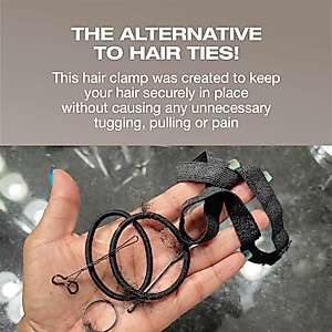 PuffCuff | Junior 3" Hair Clamp | For All Natural Thick, Curly, Kinky, Textured, Locs, or Braided Hair | Painless, Damage-Free Styling Tool | Black | 1 Piece