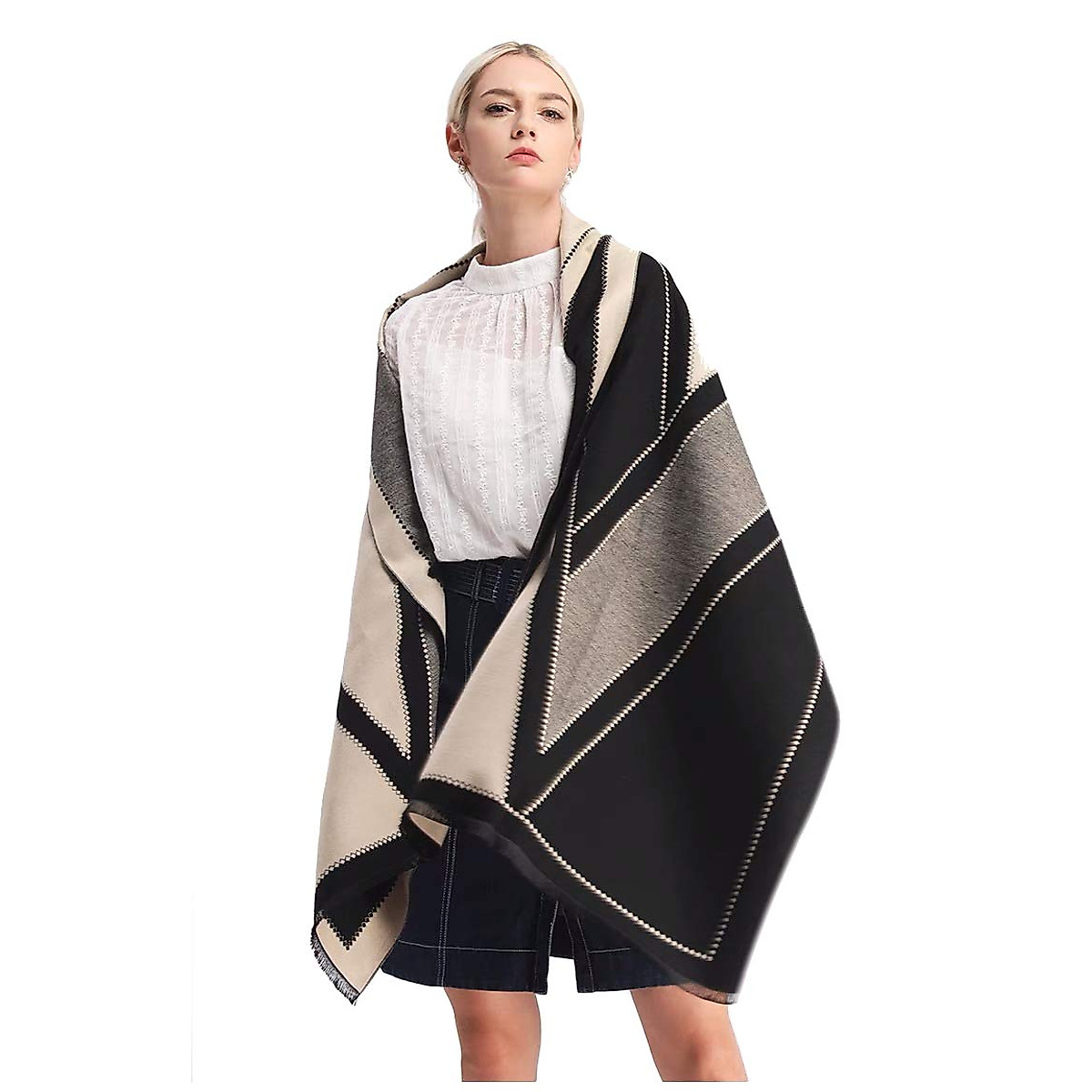 Jeelow Winter Scarf Scarfs For Women, Cashmere Like Blanket Scarf Pashmina Shawls And Wraps Scarves (Abstract)