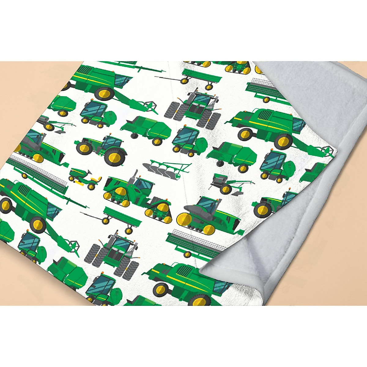 Green Tractor Blanket Gifts for Tractor Lover 60 x 50 Inch for Teen,Excavators Green Fannel Fleece Throw Blanket Super Soft Throws Blanket for Bed Couch Sofa