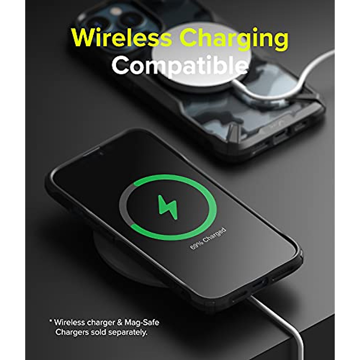 Ringke Fusion-X Compatible with iPhone 13 Pro Max Case, Camouflage Design Hard Back Heavy Duty Shockproof Advanced Protective TPU Bumper Phone Cover - Camo Black