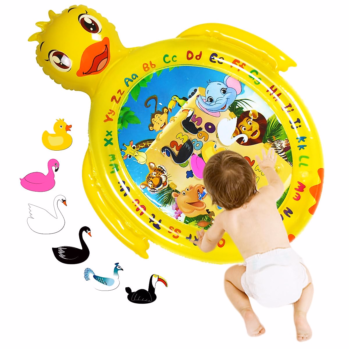 Infant Toys,Duck Tummy Baby Toys, Inflatable Play Mat Water Mat Baby Toys, Fun Early Development Activity Play Center for Newborn (36 x 28 in)